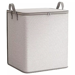 SWEETBIUTI Clothes Hamper Closet Organiser 140L Large Laundry Basket with Zip Cover ＆ Handles Foldable Blanket Organizer Storage Bag for Duvet Quilts Moving House.