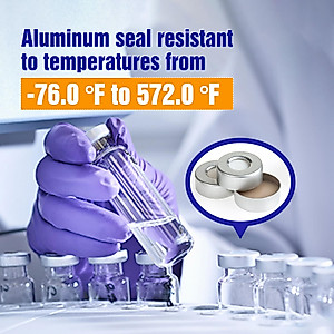 ALWSCI 500 PCS 20 mm Closure Size, Aluminum Crimp Seal with Natural PTFE/White Silicone Septa for Headspace Vial