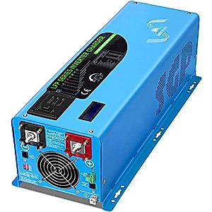 SUNGOLDPOWER 4000W 24Vdc Pure Sine Wave Inverter Low Frequency 240Vac Input 120Vac/240Vac Output Split Phase with Battery Charger Off-Grid 12000W Peak,(Updated Version)
