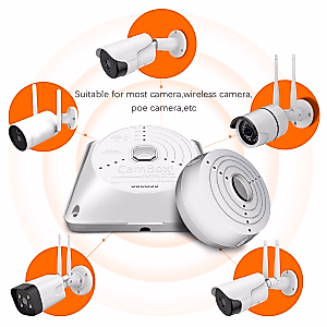 (Universal Camera Junction Box) Security Camera Box, Wall Ceiling Mount Bracket Hide Cable, Outdoor Cable Box Enclosure, Plastic Base Boxes, CCTV Dome Bullet Camera Cover, Bit Waterproof (4 Pack)