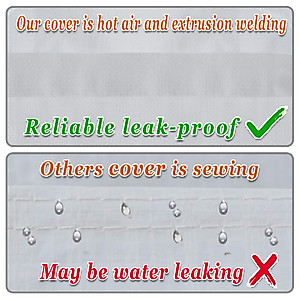 Strong Camel 10 x 20-Feet Carport Replacement Canopy Cover for Tent Top Garage Shelter Cover w Ball Bungees Waterproof (Only Cover, Frame is not Included) (10' x 20' with Edge)