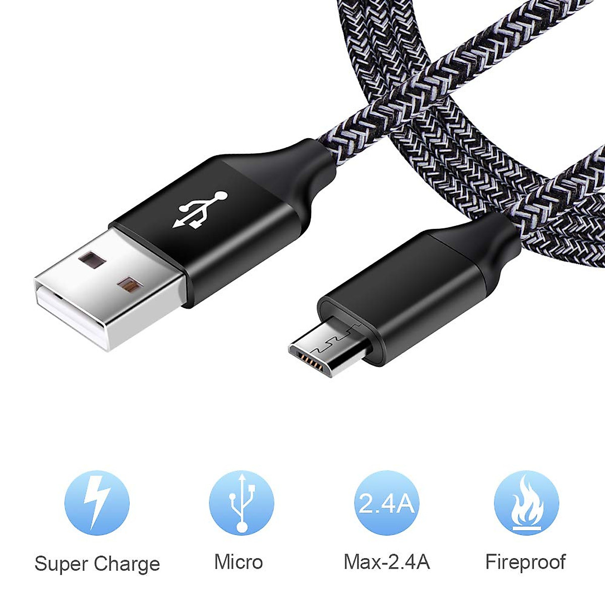 Charging Plug Adapter, Fast Charging Micro USB Cable Android Compatible for Samsung Galaxy S7 S6 J8 J7 J6 J5 J4 J3,Note 5 4 3,LG K7 K8 K20 Aristo 2 3 4+,LG Stylo 2 3 2V,Moto E5 E6 E4 E3 G5,Kindle Fire