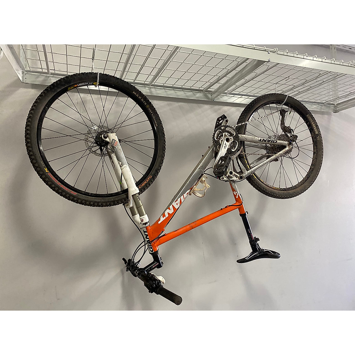 RACK YOUR GARAGE Overhead Rack Hooks for Hanging from Ceiling Rack and Wall Shelving Deck, Heavy Duty Bike Hooks - White (Set of 4)