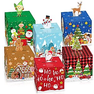 24 Pieces Christmas Gift Boxes 3D Xmas Candy Treat Box for kids Christmas Cookies Boxes Xmas Paper Goody Ornaments Santa Claus Boxes for Xmas Party Favors Supplies Christmas Tree Decoration (Colorful)