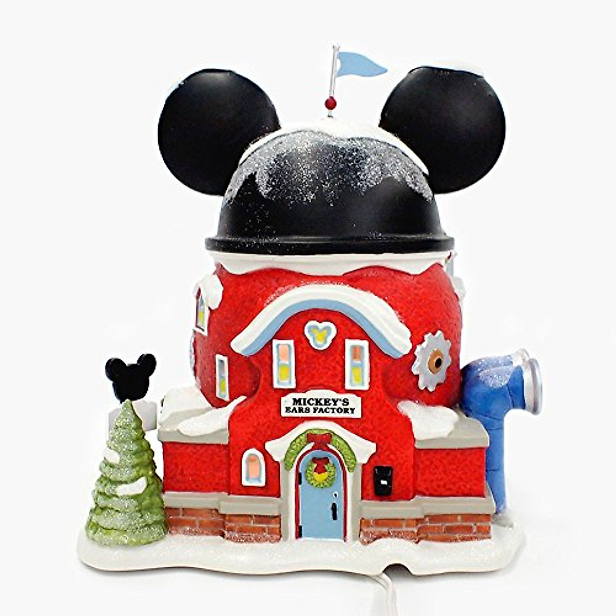Department 56 North Pole Village Mickey's Ear Factory Miniature Lit Building 6.69 Inch