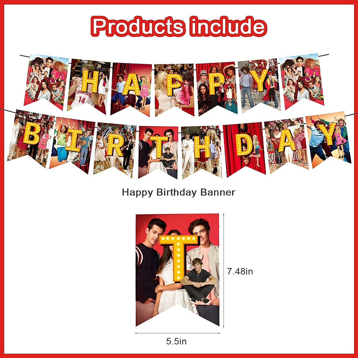 Musical Birthday Party Decorations, Music Theme Party Supplies With Happy Birthday Banner, Cake Toppers, Balloons for Kids Teens Baby Shower School Graduation Party Decorations