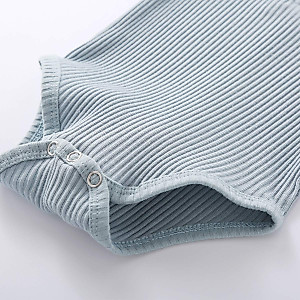 Baby Newborn Girls Boys Long Sleeve Clothes Striped Romper & Pants Set Infant Fall Winter Cotton Outfits (B-Blue, 0-6 Months)