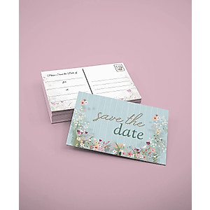 Stonehouse Collection | Wedding Save The Date Stationery Postcards | Wild Flower Save The Date Bridal Cards | (Save the Date)
