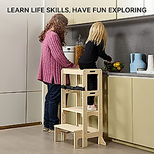 Scolyk Learning Tower for Toddlers 1-3 ：Toddler Tower Kitchen Helper Stool for Toddlers，Toddler Kitchen Stool Helper，Toddler Step Stool Kitchen Helper，Toddler Stool for Kitchen Counter