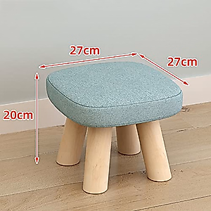 JZSMY Solid Wood Stool Home Square Low Stool Cute Children's Sofa Stool Chair Fashion Cartoon Creative Small Stool for Kids and Adult, Changing Stool Solid Wood Coffee Table Stool, Bear 330lb