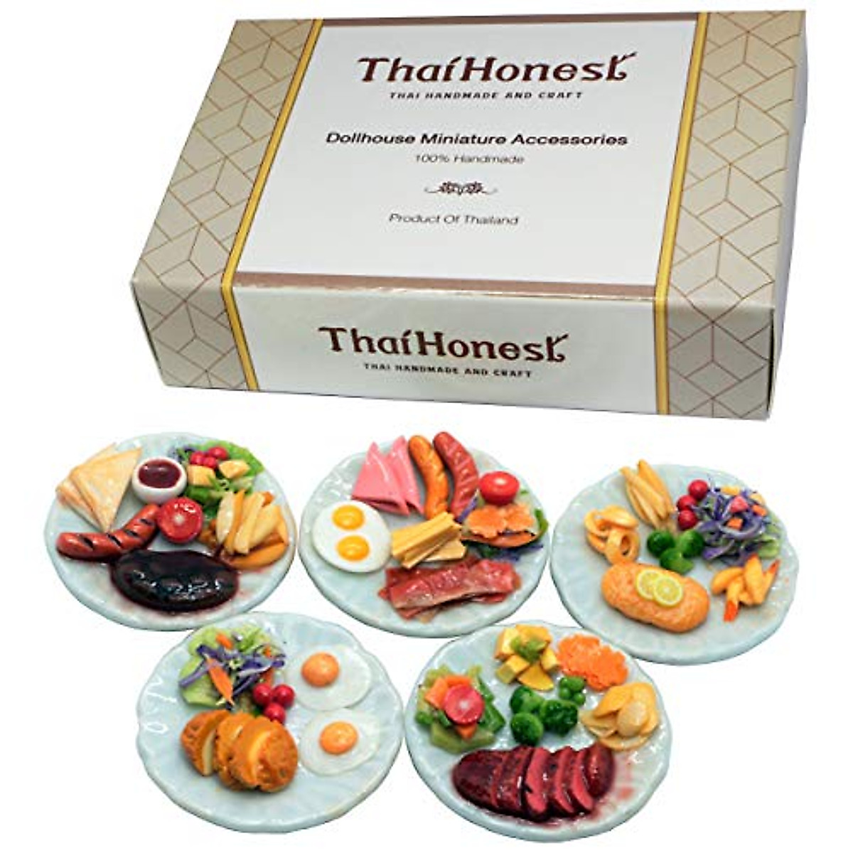 Lovely Mixed 5 Assorted Dollhouse Miniature Food,Tiny Food for Collectibles