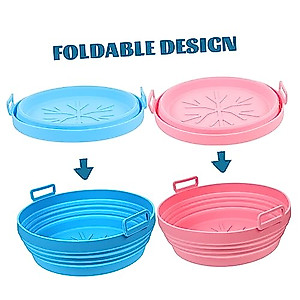UPKOCH 2pcs Air Fryer Baking Pan Reusable Air Fryer Basket Air Fryer Oven Accessories Para Air Fryer Silicone Baking Pan Air Fryer Oven Pan Non Stick Air Fryer Mats Fry Pan Liner