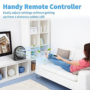 PELANZENHAU 8 inch Table Fan with Remote, USB Powered Desk Fan with RGB Light & Timer, 3 Strong Speeds & 360° Pivot Adjustable, Desktop Air Circulator Fan for Home Office Dorm RV Bedroom Travel