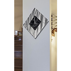 Statements2000 Silver & Black Metal Wall Clock - Contemporary Metal Wall Art Decorative Clock by Jon Allen - Allay Clock