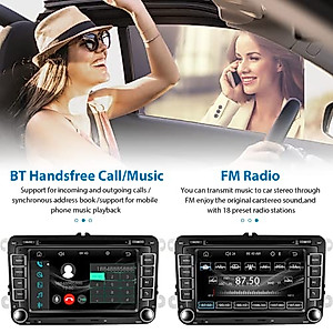 Double Din Car Stereo for VW Jetta Passat Tiguan CC Golf with Apple Carplay&Android Auto 7” HD Touchscreen Head Unit Support DVD GPS Bluetooth FM Car Radio with Backup Camera+ Steering Wheel Controls