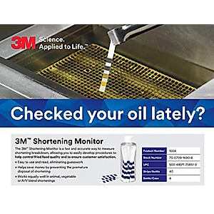 3M Low Range Frying Oil Quality Test Strips Kit, 1005, Monitor Shortening Quality with Oil Test Paper, Accurately Measures FFA Concentration up to 2.5 Percent, 1 Bottle of 40 Oil Test Strips
