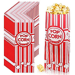 200 Pieces Popcorn Bags 2 Oz Disposable Paper Popcorn Bags Popcorn Machine Accessories for Movie Night, Carnival, Party, Theater, and Snack Bars