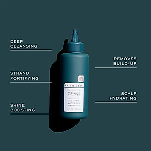 Kristin Ess Hair Vegan Scalp Treatment Set for Build Up, Dandruff + Detox - Exfoliating Scalp Scrub + Micellar Water Hair Shampoo - Gentle Cleansing + Moisturizing Dry Itchy Scalp + Hair