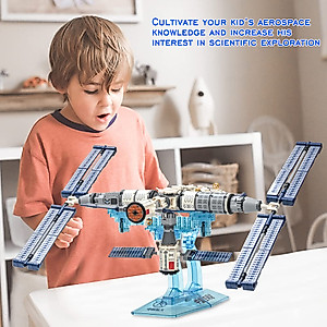 EDGKODK City International Space Station Building Toys, CNSA Tian Gong Universe Space Building Set Party Favors for Boys 8-14 (Compatible with Lego)