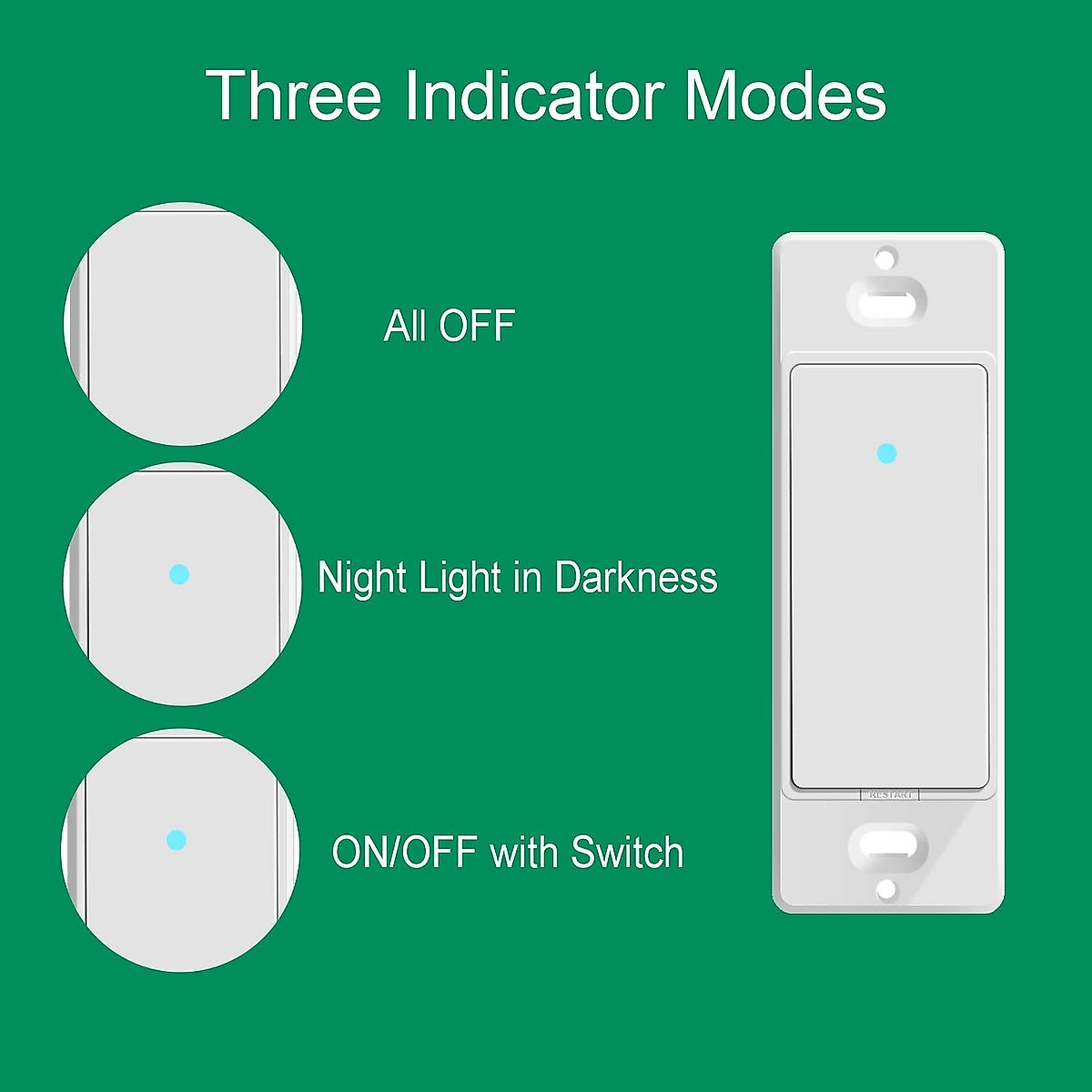 Black Smart Switch by Martin Jerry | 2 Pack Smart Light Switch Compatible with Alexa and Work with Google Home, 2.4G WiFi Smart Home Devices and Needs Neutral Wires