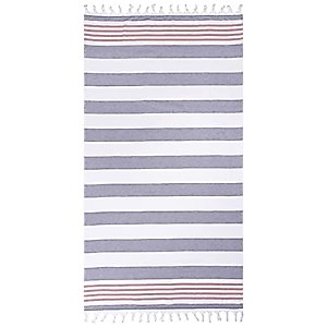Superior Oversized Cotton Beach Towel For Adults And Kids, Quick Drying Towels, Pool, Spa, Resort, Hotel, Camping, Travel, Super Absorbent, Striped With Tassels, Coastal Resort Collection, Baked Apple
