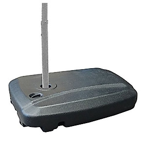 EasyGoProducts Universal Offset Umbrella Base Weight Capacity - Plastic Weighted Stand with Water or Sand, Black, 60 L
