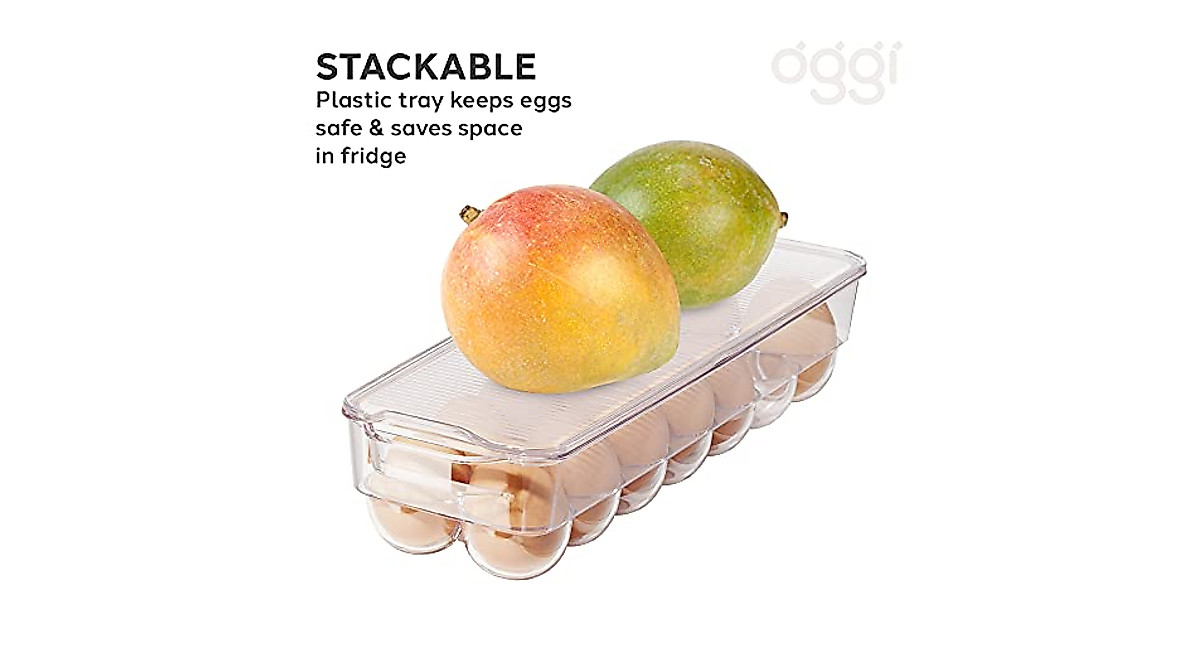Oggi Clear Stackable Egg Tray - Organize Your Kitchen