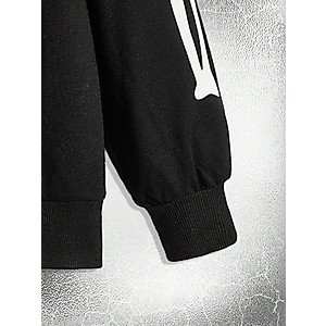 SHENHE Men's Skeleton Hoodie Drawstring Zip Up Graphic Sweatshirt Streetwear Black L