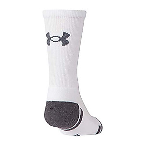 Under Armour Kids' Standard Resistor 3.0 Crew Socks, Multipairs, White/Graphite (6-Pairs), Small