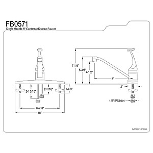 Kingston Brass FB0571 Columbia 8" Centerset Kitchen Faucet, 8-Inch in Spout Reach, Polished Chrome