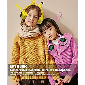 Wireless Headphones for Boys,Girls,Women,Kids,Teens Pink Bluetooth Headset for Smartphones/iPhone/iPad/Laptop/PC/TV Children Over Ear Gaming Headset with Mic&LED Light&Foldable (Angel Wings Pink)