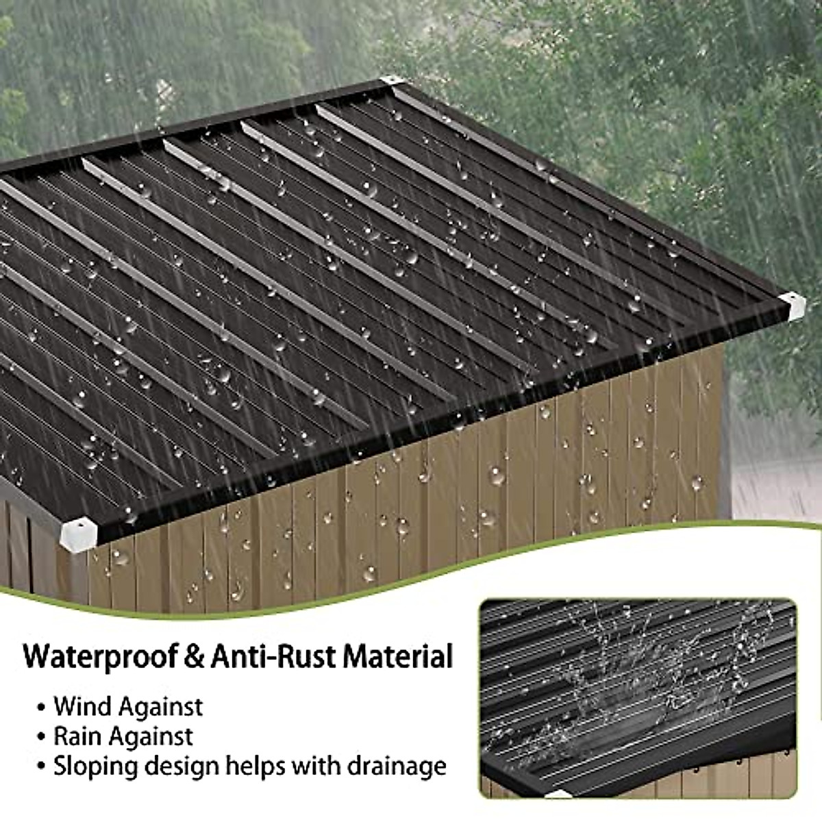 Flamaker Storage Shed Outdoor Metal Garden Shed with Lockable Door Utility Tool Shed Storage House for Backyard, Patio and Lawn (5 x 3 FT)