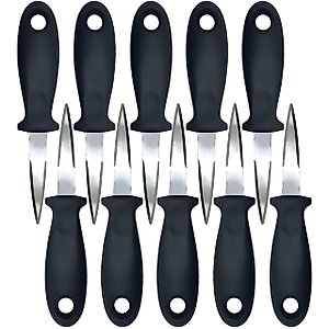 ZZJKeep 10 Pack Oyster Knife,Stainless Steel Seafood Opener Tool,Clam Shellfish and Oyster Knife Shucker with Nylon Handle, Oyster Shucking Knife Set for Shucking Oysters