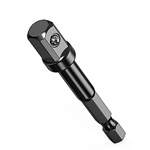 3/8 Impact Adapter, 4 Pack 3/8 Socket Adapter 1/4 Inch to 3/8 Socket Adapter Kit for Impact Driver, Automotive DIY, Extension Socket Driver Bits, Handle Nut Driver and Drills