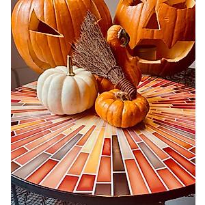 Handcrafted Wooden LAZY SUSAN Turntable, 14 or 18 Inch - Made in Mexico - Line: Italian Orange (14 or 18 inches)