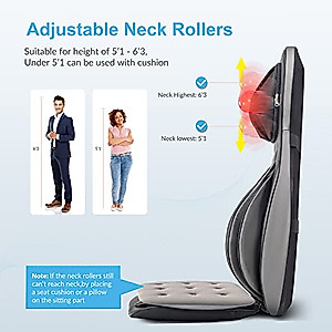 COMFIER Shiatsu Neck & Back Massager – 2D/3D Kneading Full Back Massager with Heat & Adjustable Compression, Massage Chair Pad for Shoulder Neck and Back Full Body, Gifts for Men Dad