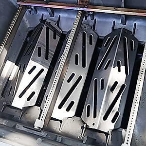 Hongso 17-1/8" Flavorizer Bars and 12-1/2" SS Heat Deflectors for Weber Genesis II 310, Genesis II LX 340, 300 Series (2017 and Newer)