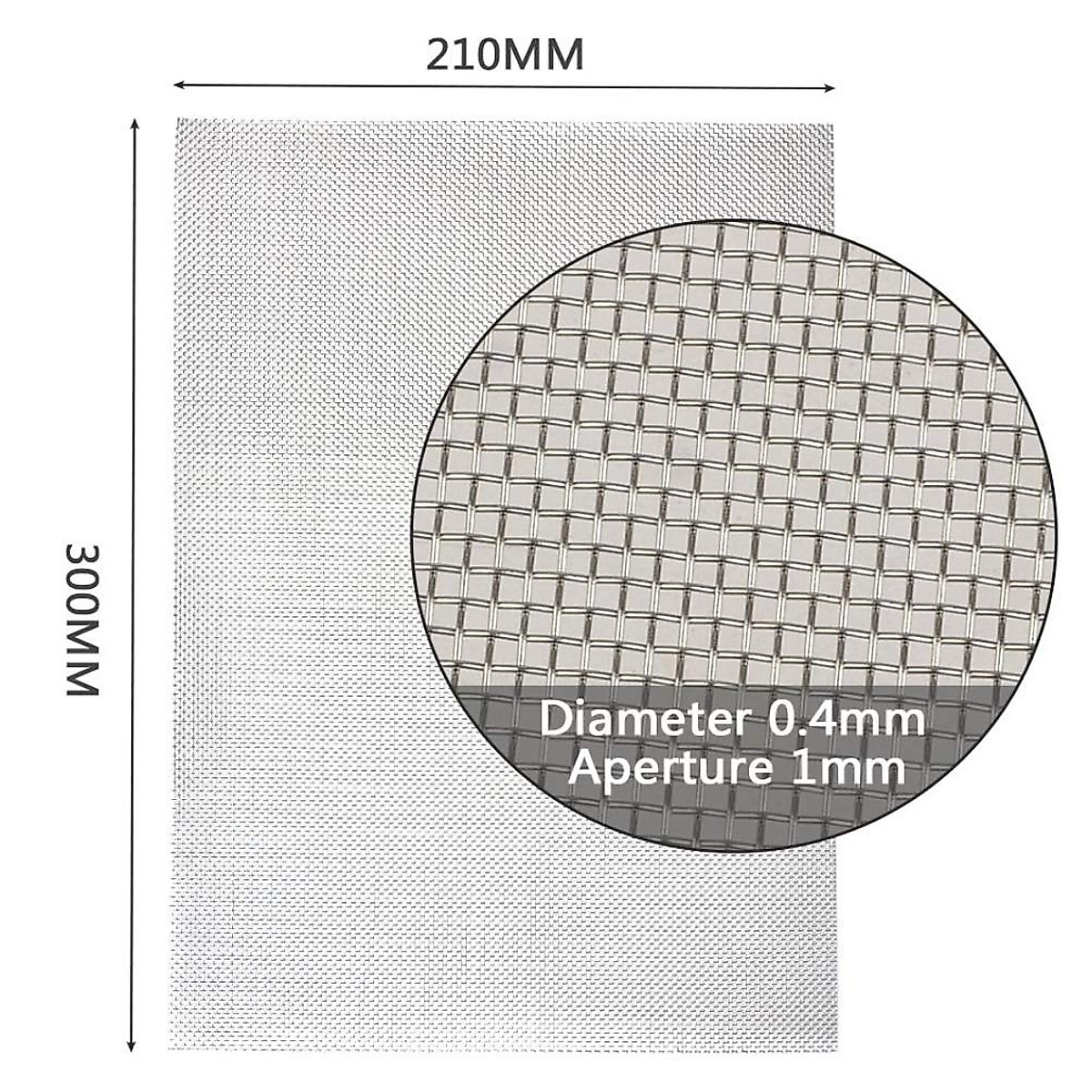3 PCS Stainless Steel Woven Wire Mesh Screen - 11.8"X8.2" - 1mm Hole Diameter 0.4mm Easy to Cut - Air Vent Mesh, Window Screen Mesh
