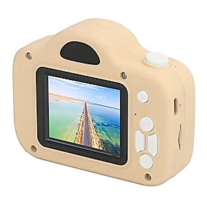 01 02 015 Cartoon Mini Camera, Kids Gift 15 Filters 16 Borders Kids Camera One Key Video Recording Support MP3 200W Pixels for Kids(Light Yellow)