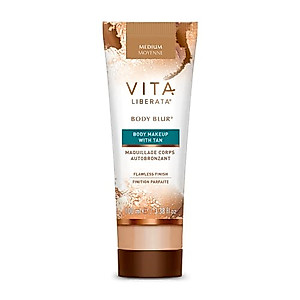 Vita Liberata Body Blur With Tan, Leg and Body Makeup. Skin Perfecting Body Foundation for Flawless Bronze, Easy Application, Radiant Glow, Evens Skin Tone, 3.38 Fl.Oz, NEW PACKAGING
