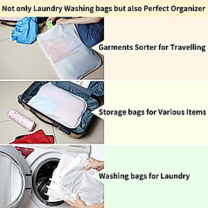 Vaadonazio 3pc L/m/s Durable Honeycomb Mesh Laundry Bags For Washing Machine, Laundry Mesh Bags For Delicates, Bras, Garment, Sweater, Undergarment, Socks, Lingerie, Underwear, Laundry Protection Bag