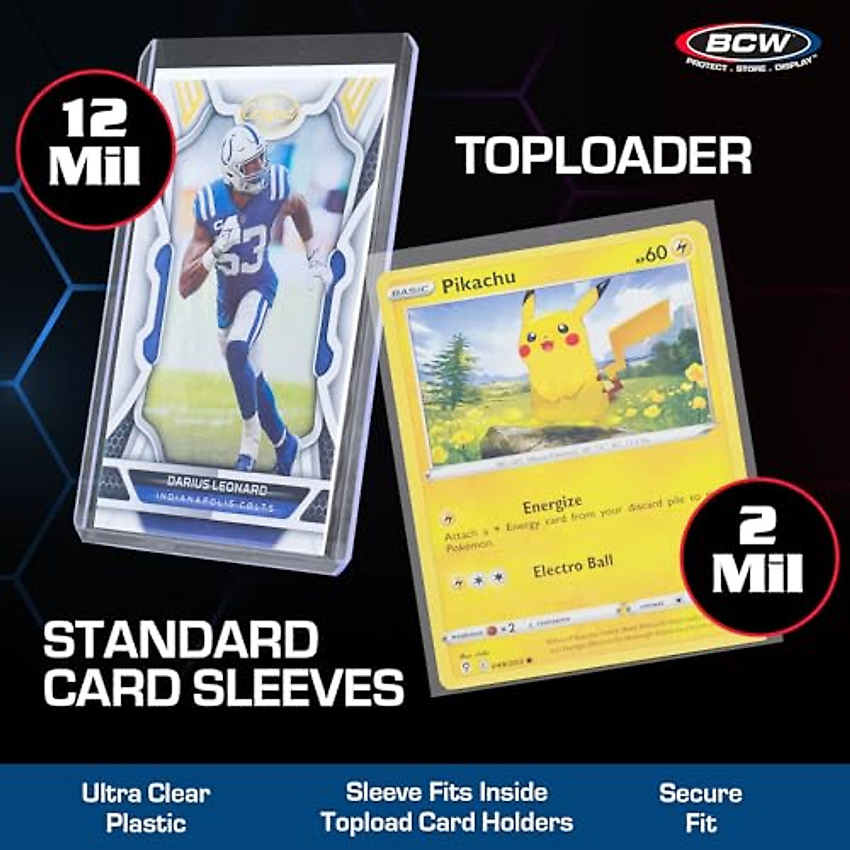 BCW 200 Top Loaders + Penny Sleeves | 200 Each: Trading Card Sleeves & Toploaders for Cards | for Your TCG, Pokemon, MTG Cards, Ultra Clear Baseball Card Protectors for Pro Collectors and Hobbyists