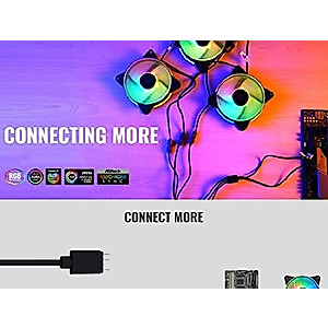 Addressable RGB 1-to-3 Splitter Cable 1-to-3 3PIN 5V RGB Fan Adapter Cable Compatible ARGB Extension Suitable for ASUS MSI Gigabyte ASRock motherboards