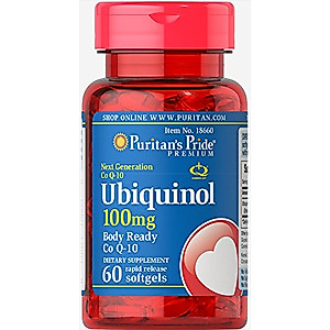 Puritans Pride Ubiquinol 100 mg, 60 Rapid Release Softgels (18660)