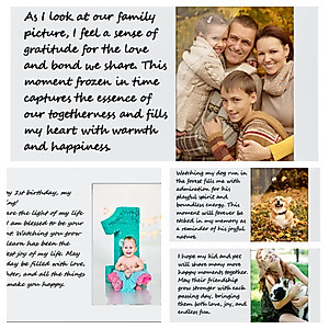 Lnzong Personalized Wood Picture Frame, Memorial Gifts for Mother Father Baby Friends Family Pet, White Photo Frame for 4x6 picture with Signature Space - Horizontal/Vertical Display on Table or Wall