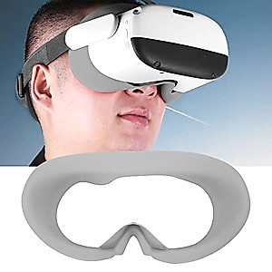 Slicone VR Face Cover Anti Slip Integrated Silicone VR Face Cover Face Pad Game Light Blocking Accessories Lightproof Face Protector Pad Washbale for Pico Neo4 (Grey)