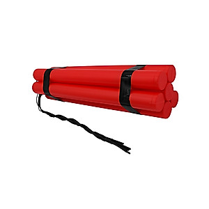 Nicky Bigs Novelties Adult Fake Dynamite Red TNT 6 Stick Bundle Plastic Prank Pretend Explosive Bomb Pack Film Costume Prop