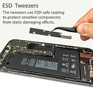 HowFixit Precision Tweezers Set for Working with Small Parts, Anti-Static, Non-Magnetic, Acid-Proof, Anti-Corrosion, and Indispensable for Repair Electronics and Soldering