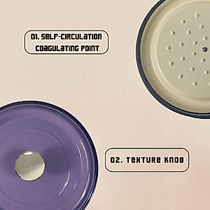 Enameled Dutch Oven with Lid ，Dual Handles ，Oven Safe up to 500° F or on Stovetop，Use to Marinate, Cook, Bake, Refrigerate ， Blue