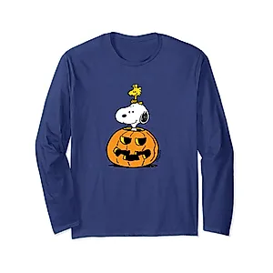 Peanuts - Halloween - Snoopy Woodstock Pumpkin Long Sleeve T-Shirt
